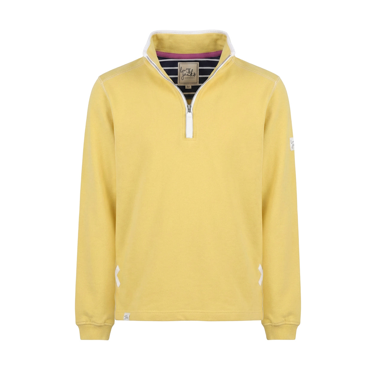LJ3 - Supersoft 1/4 Zip Sweatshirt - Lemon With White Trim – Lazy Jacks